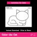 Kids Activity, Color a Cat, Black Cat, Halloween Learning Activity ...