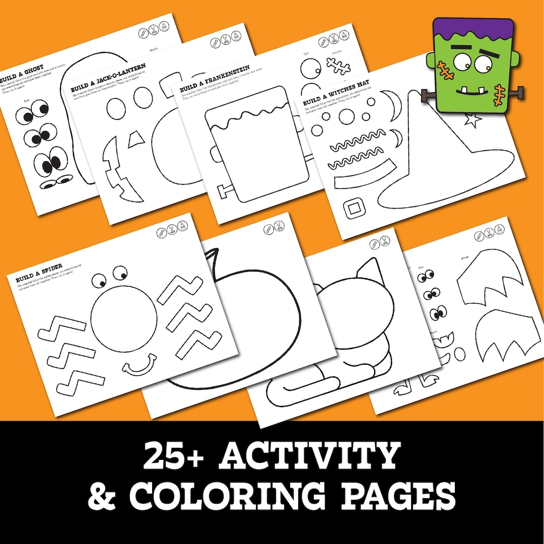 Kids Halloween Activity Bundle Coloring Pages Halloween Activities Prek ...