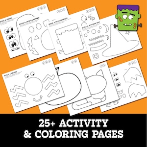 Kids Halloween Activity Bundle Coloring Pages Halloween Activities Prek ...