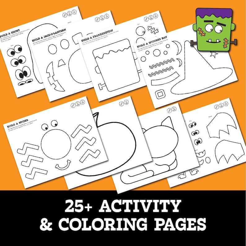 Kids Halloween Activity Bundle Coloring Pages Halloween Activities Prek ...