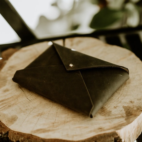 Classic Leather Envelope for Prints Cognac Brown Packaging | Etsy