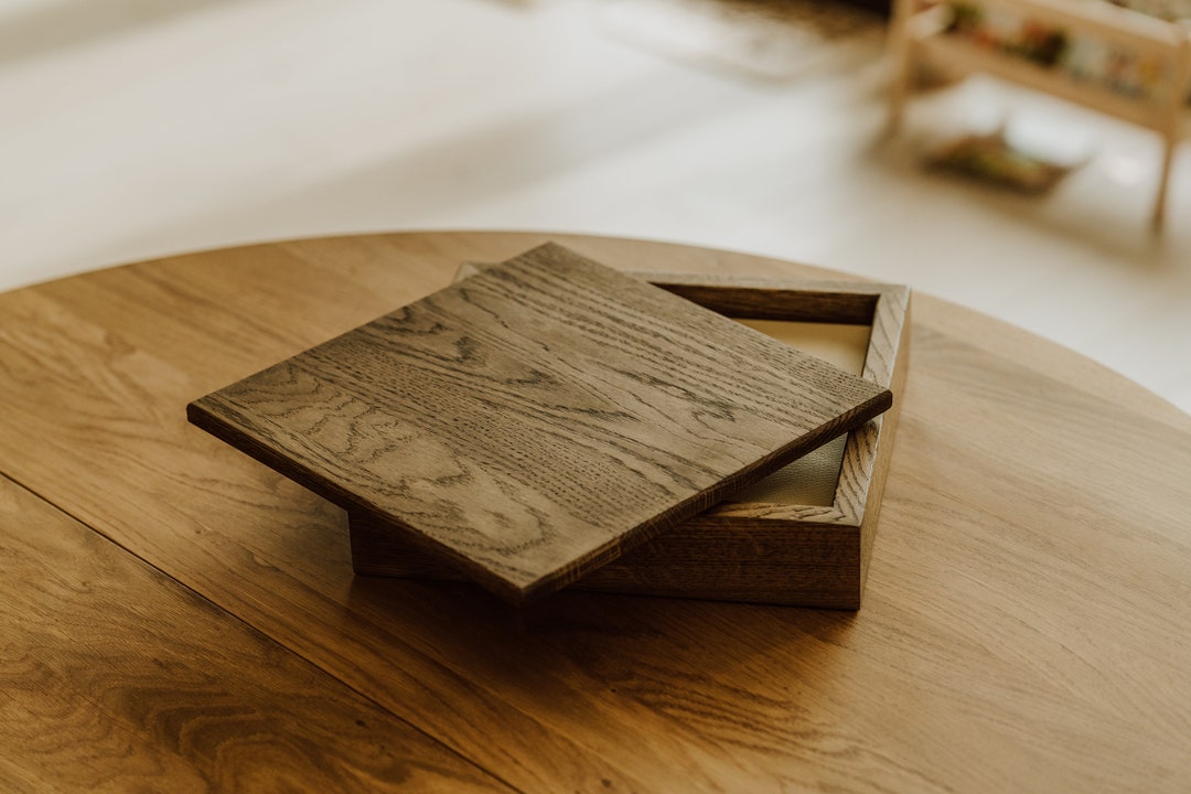 10x10 Wooden Oak Photo Album Box, Heirloom Box, Keepsake Box, Wedding ...