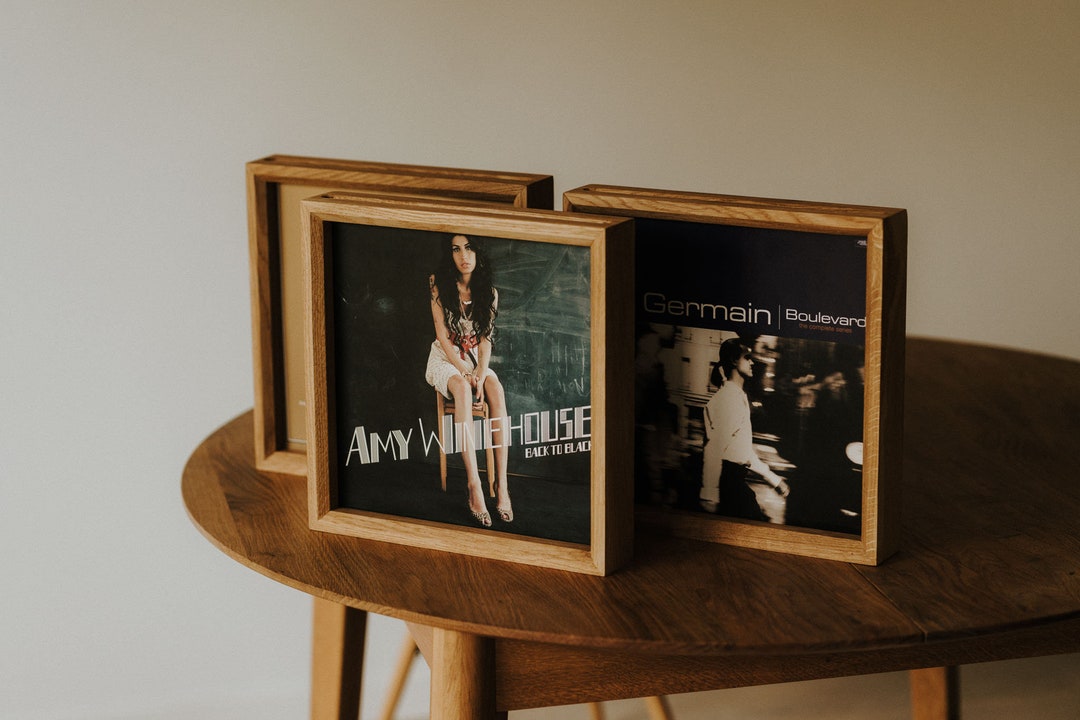Set of 3 Wooden Oak Vinyl Record Holder | Vinyl Record Display | Vinyl ...