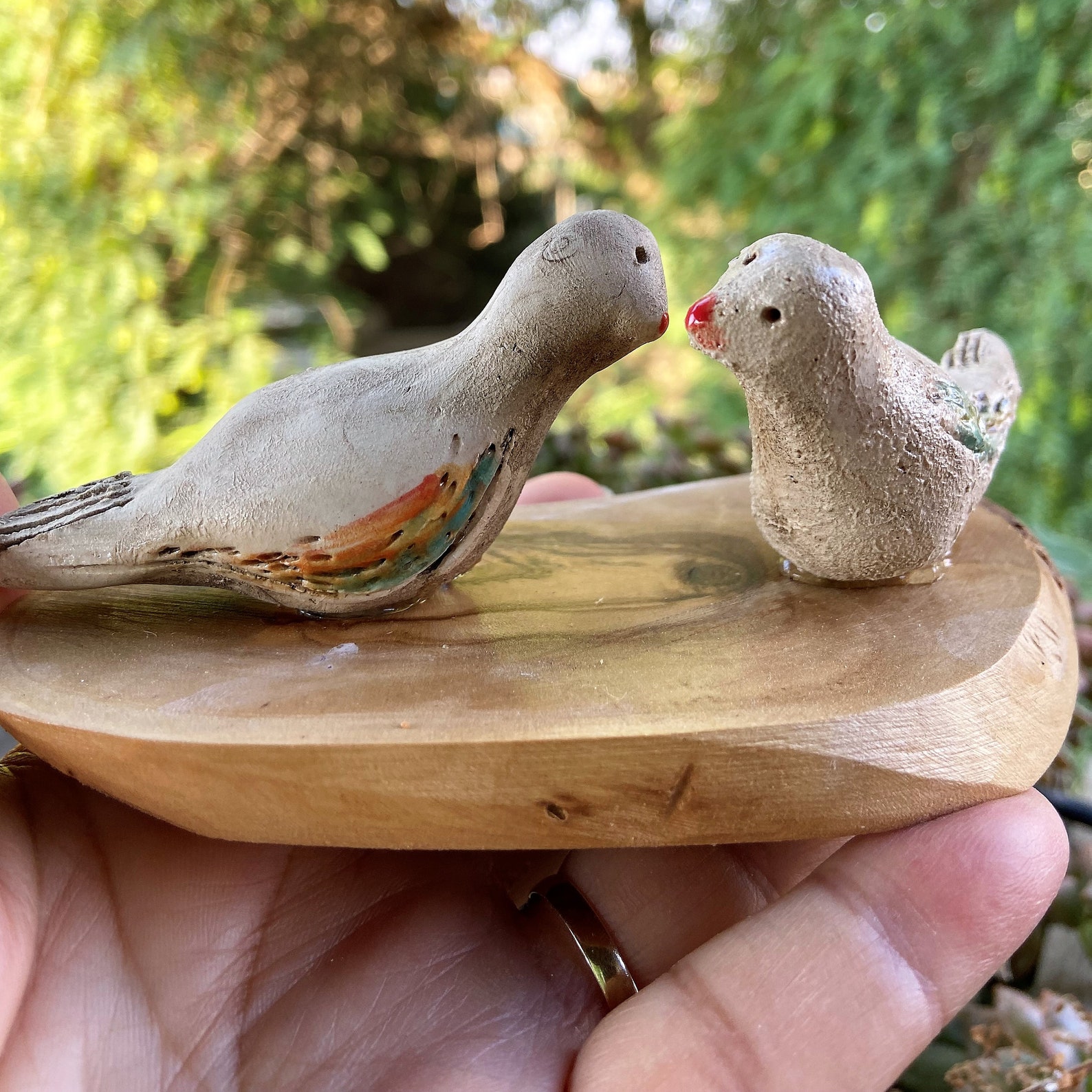 Ceramic Sculpture Handmade, Love Birds, Ceramic Bird for Collectors ...