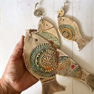 Handmade Ceramic Fish, Ceramic Fish Sculpture, Fish Wall Hanging ...