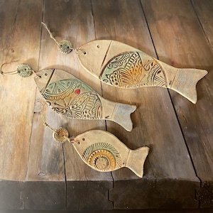 Handmade Ceramic Fish, Ceramic Fish Sculpture, Fish Wall Hanging ...