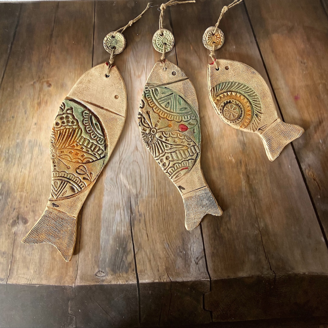 Handmade Ceramic Fish, Ceramic Fish Sculpture, Fish Wall Hanging ...