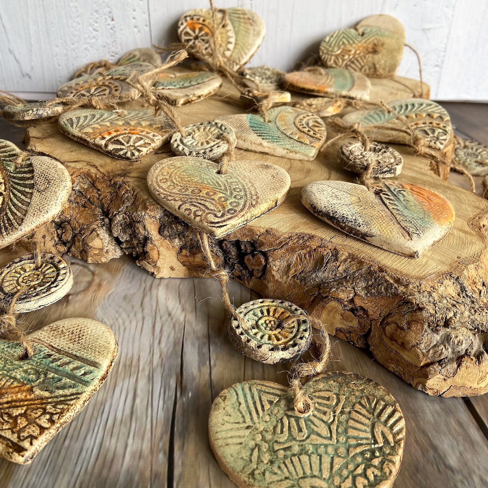 Set of 3 Random Ceramic Heart, Rustic Home Decor, Heart Decor, Handmade ...