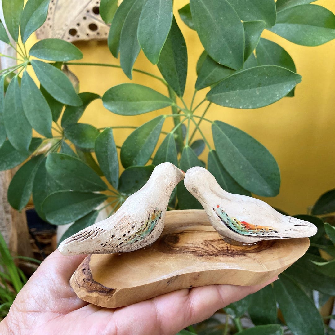 Ceramic Sculpture Handmade, Love Birds, Ceramic Bird for Collectors ...