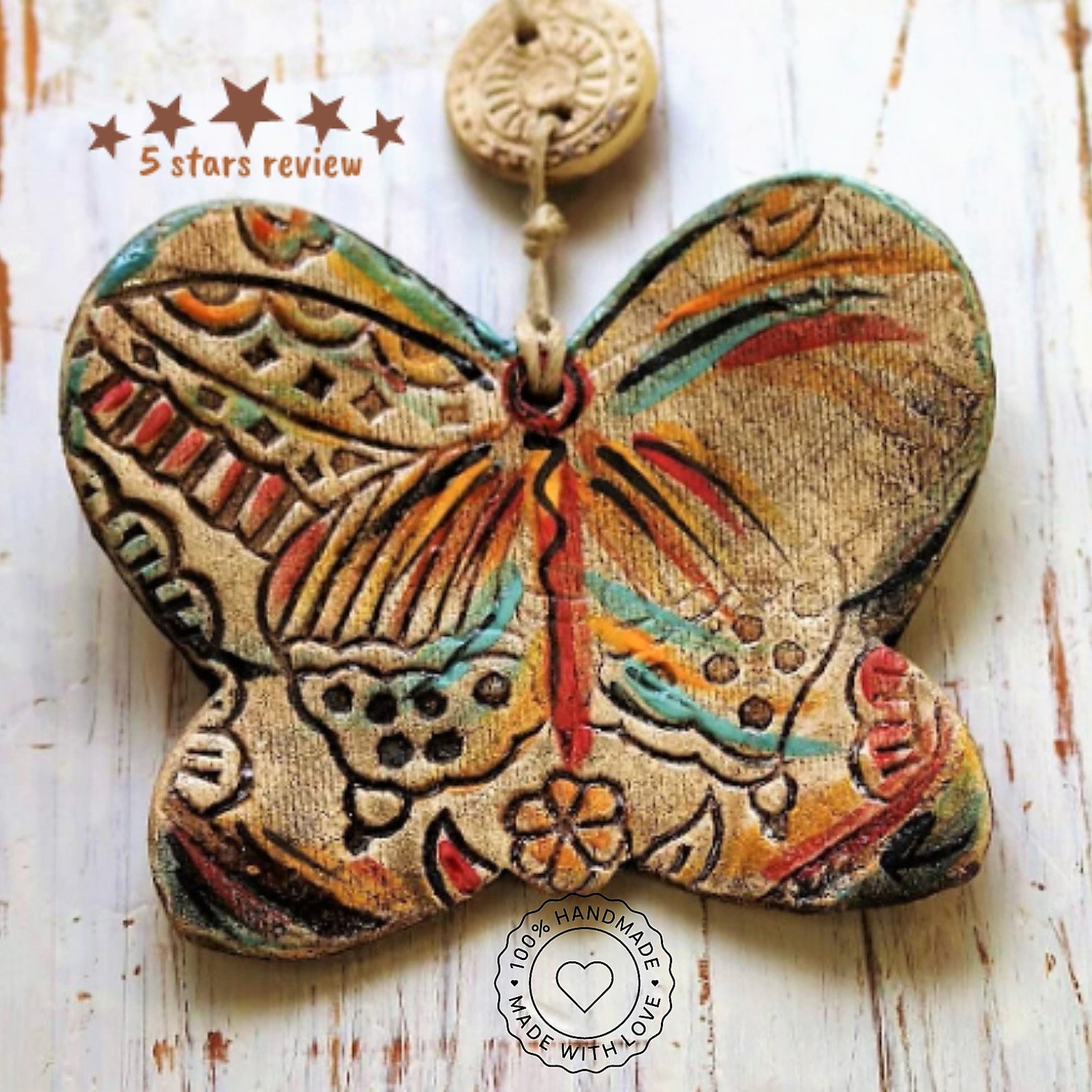 Ceramic Butterfly Wall Decor Handmade Butterfly Ornament - Etsy
