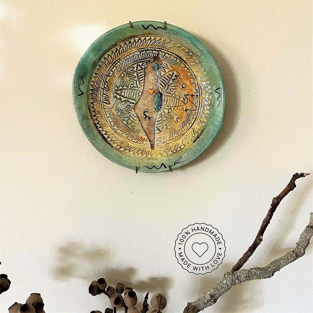 Ceramics Mandala Plates, Israel Map on Plate, Wall Hanging Ceramic ...