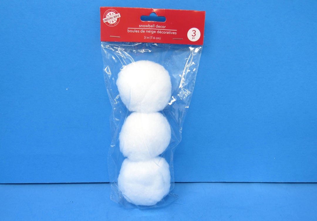 This is a New Package of 3 Large Faux Snowballs for Gift or Decor free Shipping - Etsy