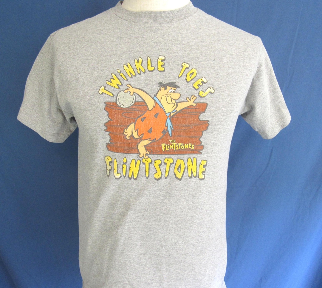 Retro Cartoon Flintstones Gray Short Sleeve T-shirt the Flintstones ...