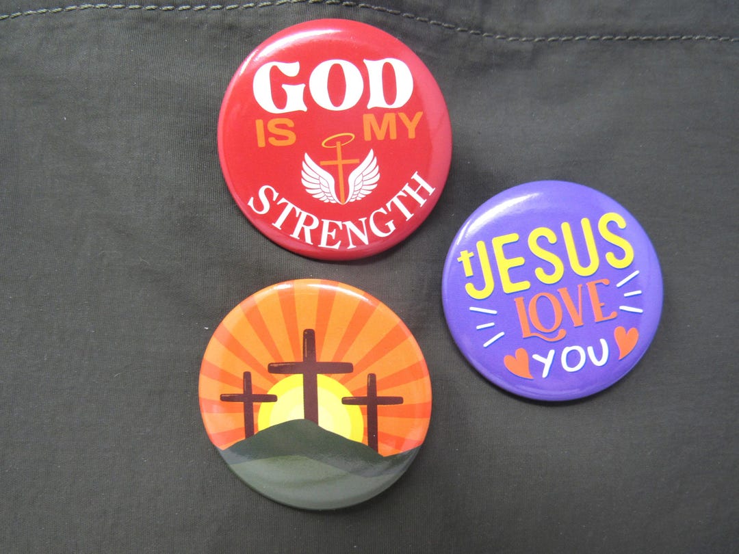 Christian Pin Lot - Show Your Faith, Backpacks, Craft, Etc. 1.7" Round ...