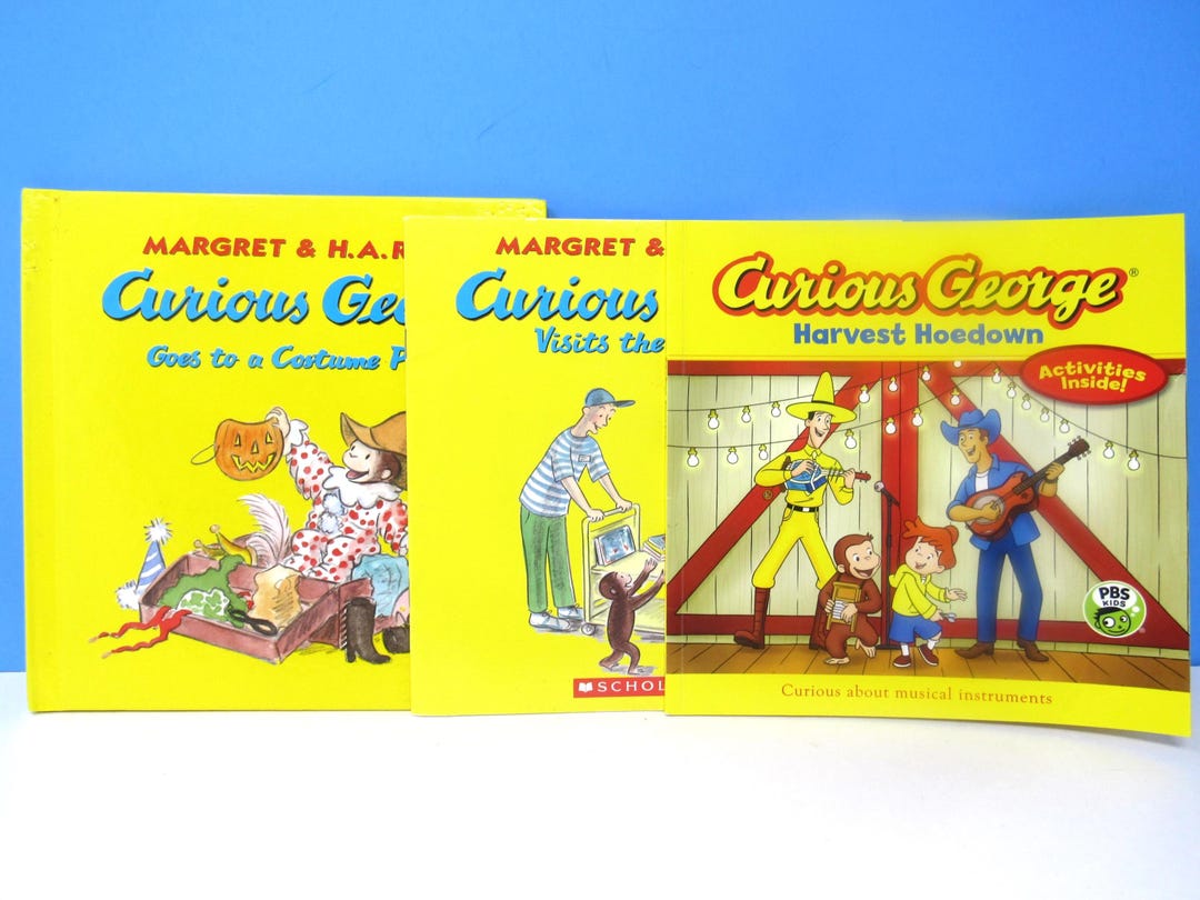 Curious George Book Bundle by Margret & H.A. Rey "visits the Library ...