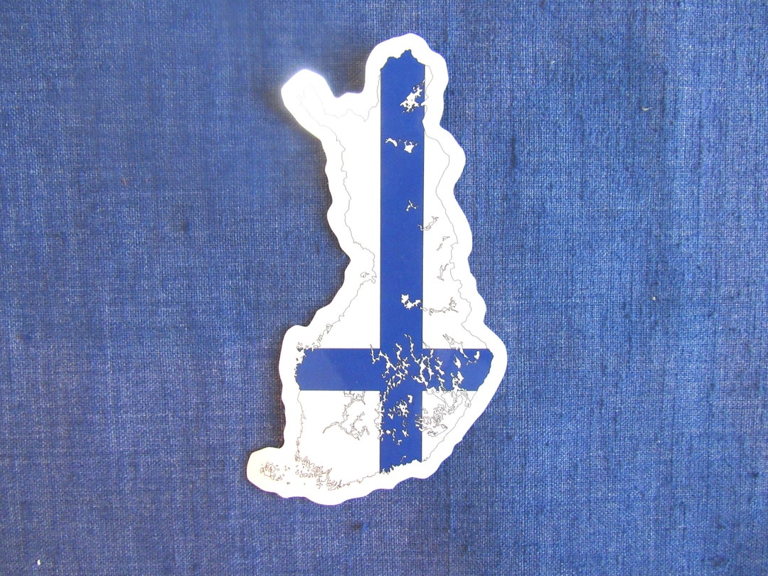 Map Sticker Finland Flag Country Outlinewaterproof Sticker - Etsy