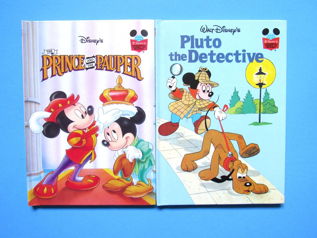Set of 2 Disney Hardcover Books "pluto the Detective" "prince and the Pauper" - Etsy