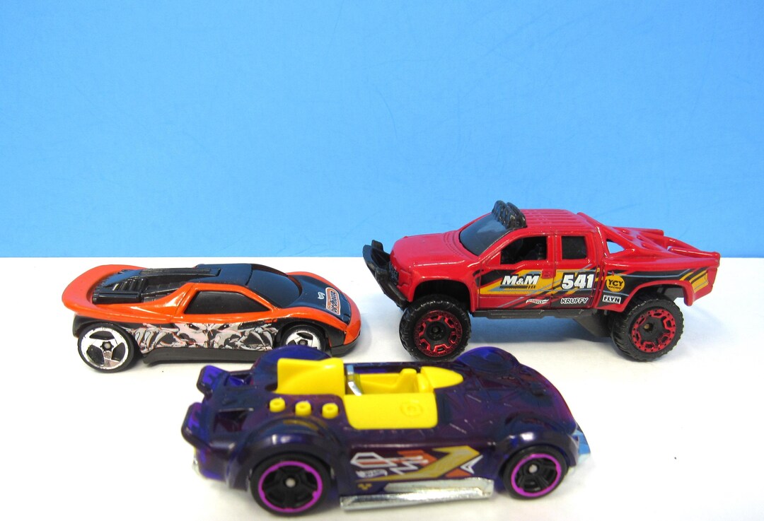Hot Wheels Set of 3 Unique Die Cast Car Toy Models, All Included - Red ...