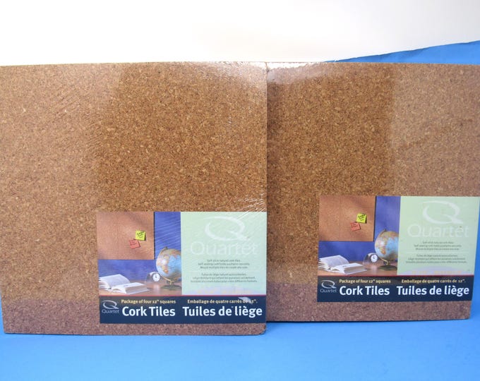 Set of 8 Cork Tiles, 12" Squares - One Corner Has Tiny Knick of Damage ...