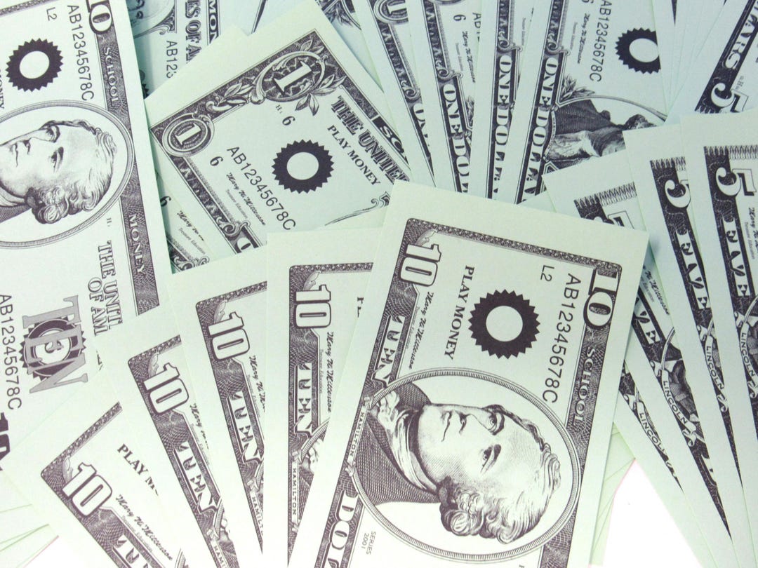 Pretend Play Dollar Bills: 40 Ones, Fives, and Tens - Etsy