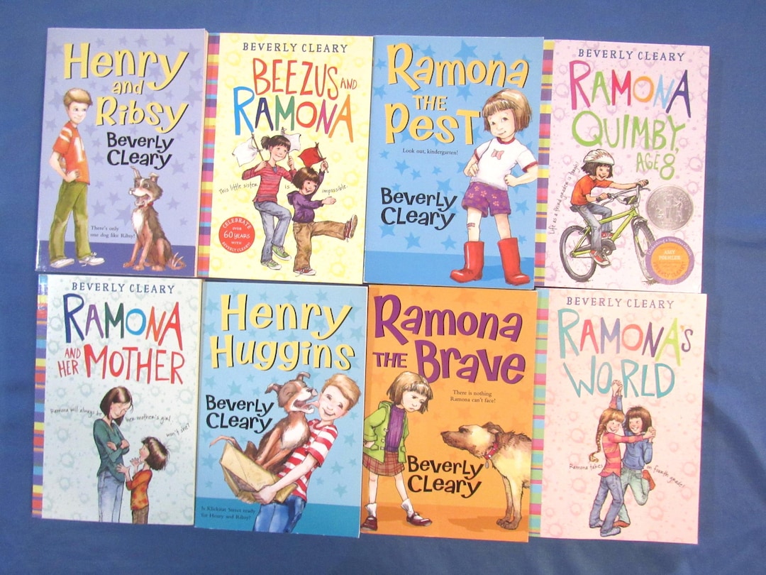 8 Book Set by Beverly Cleary Ramona Quimby, Henry Huggins, Beezus, Etc ...