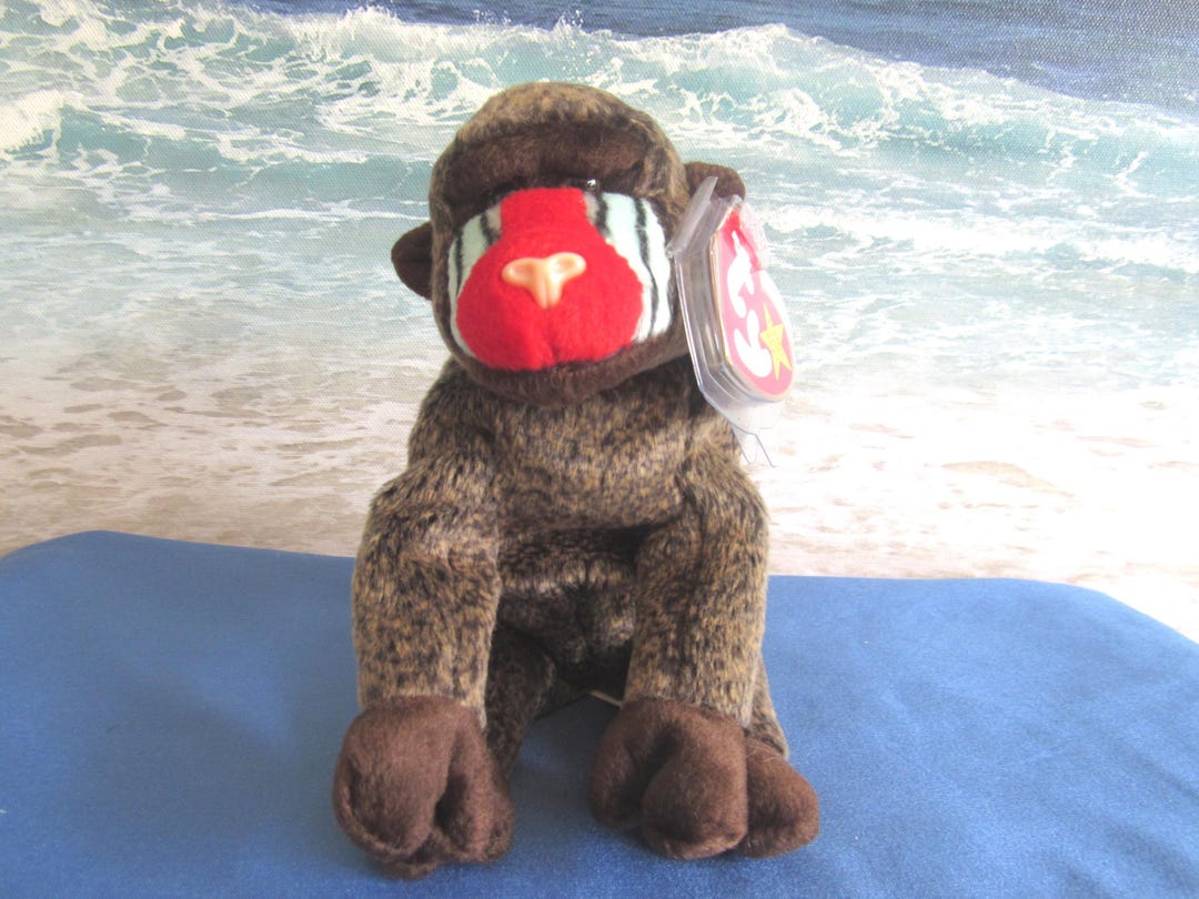 This is Cheeks the Baboon, a Retired Ty Beanie Baby With the Original ...