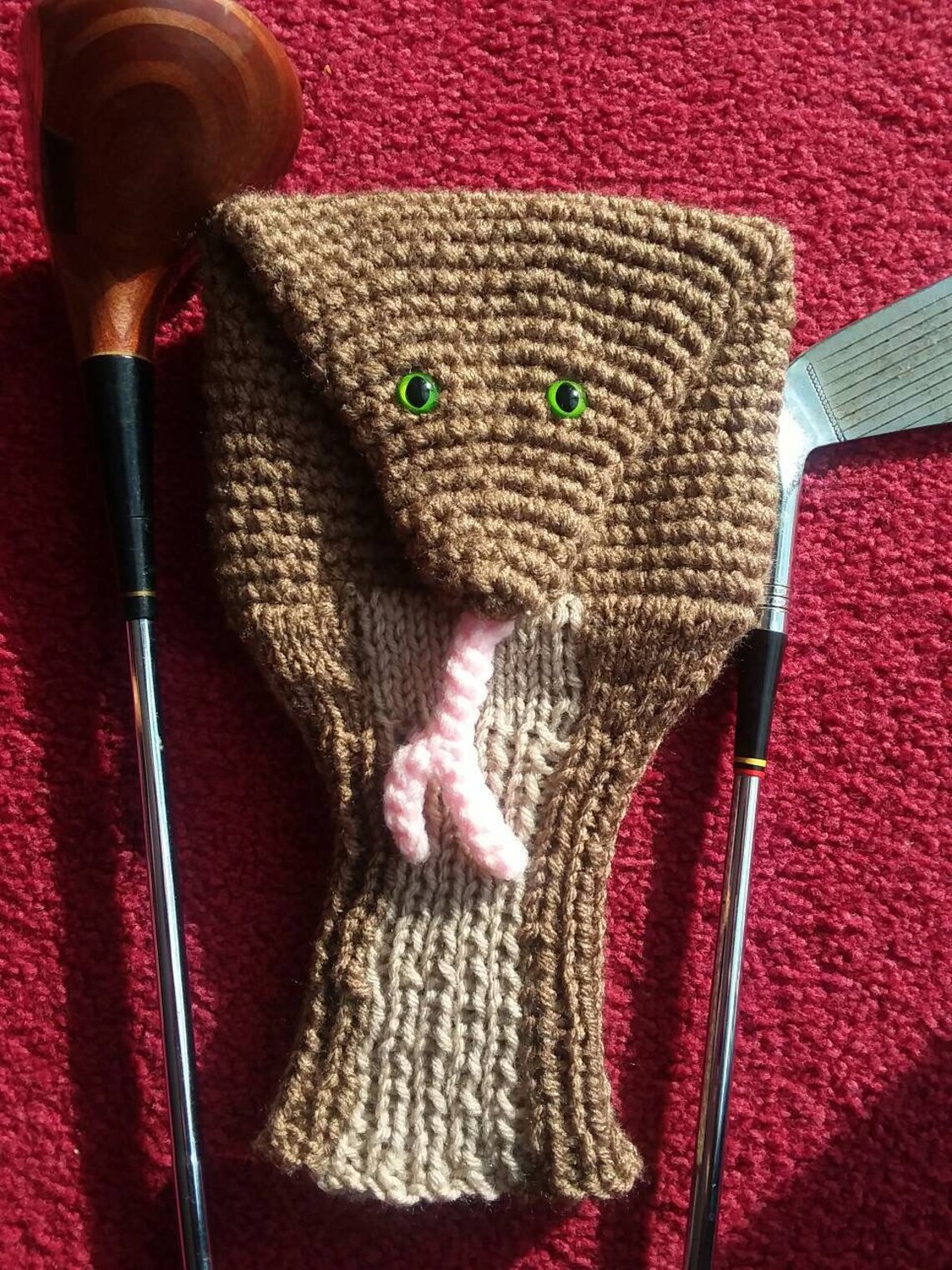 Hand Knit Snake Golf Club Cover - Etsy