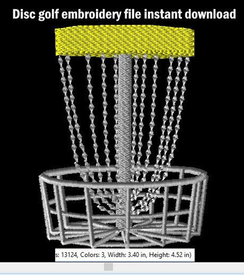 Embroidery File Disc Golf Frisbee Golf Instant Download | Etsy