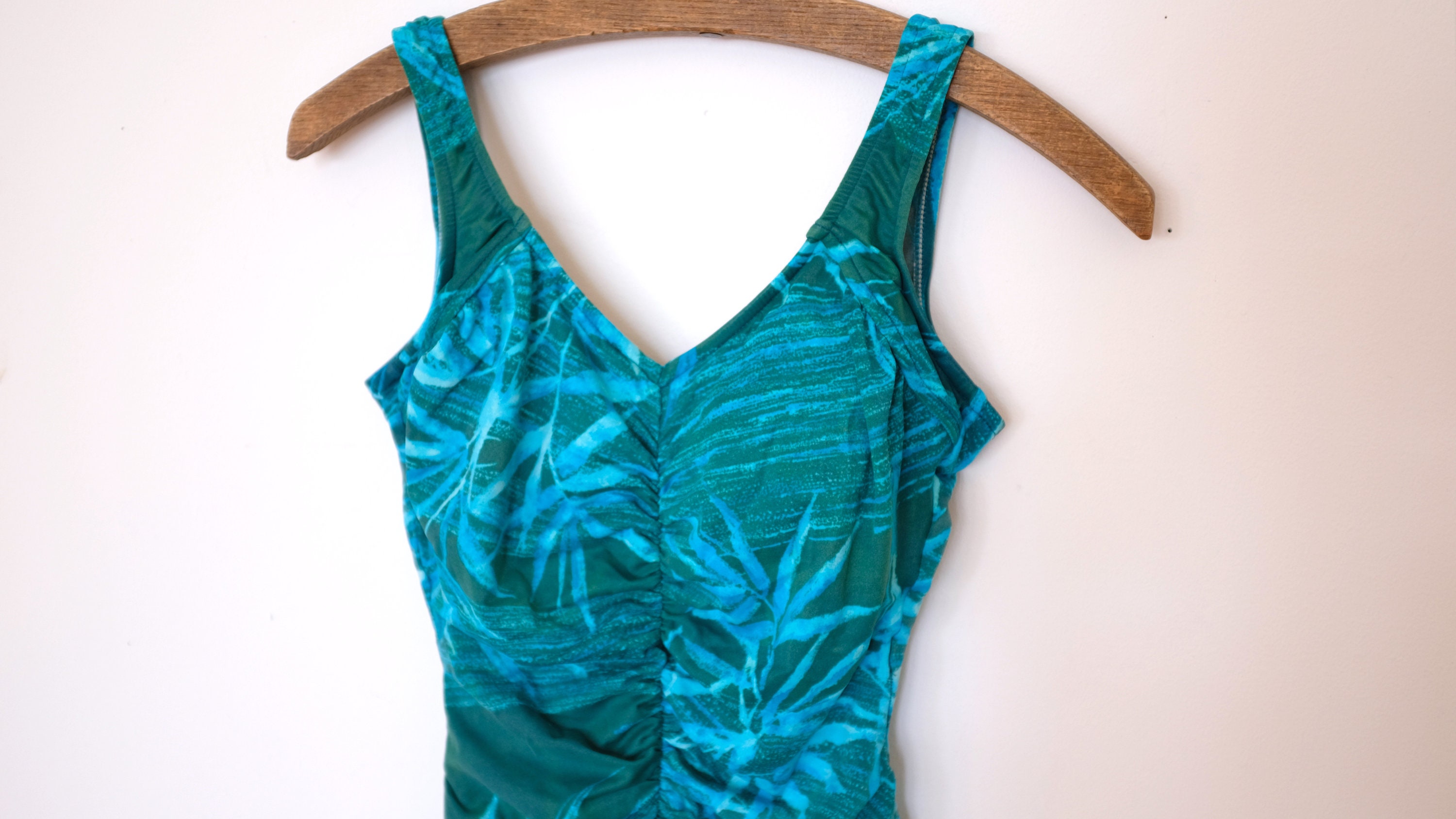 Vintage Turquoise Ble Green Bathing Suit super flattering | Etsy