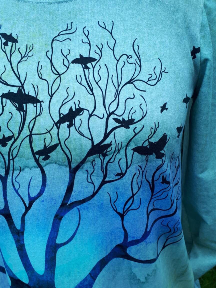 Women's Tunic Dress Scandi Tunic Tree Print Dress - Etsy UK