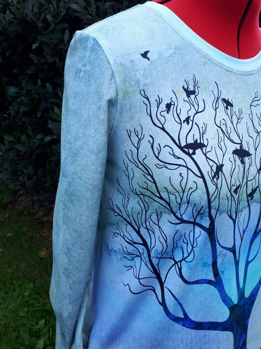 Women's Tunic Dress Scandi Tunic Tree Print Dress - Etsy UK