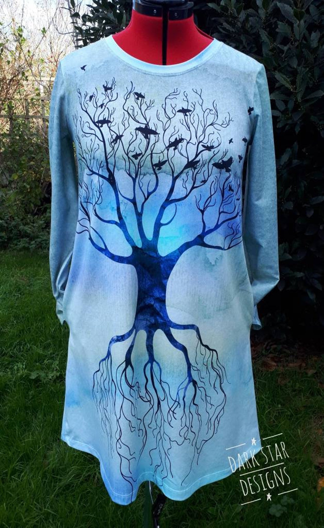 Women's Tunic Dress, Scandi Tunic, Tree Print Dress, Woodland Design ...