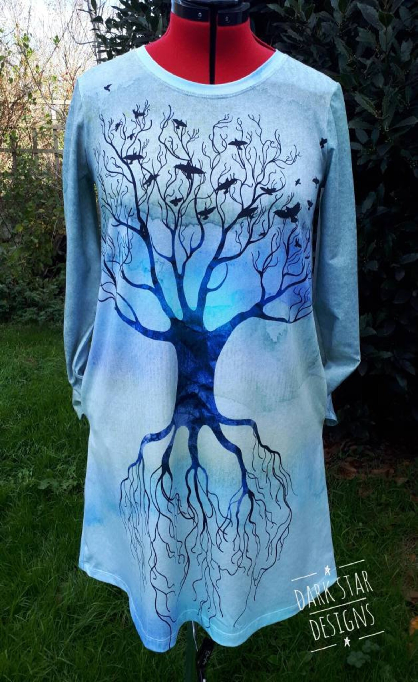 Women's Tunic Dress Scandi Tunic Tree Print Dress - Etsy