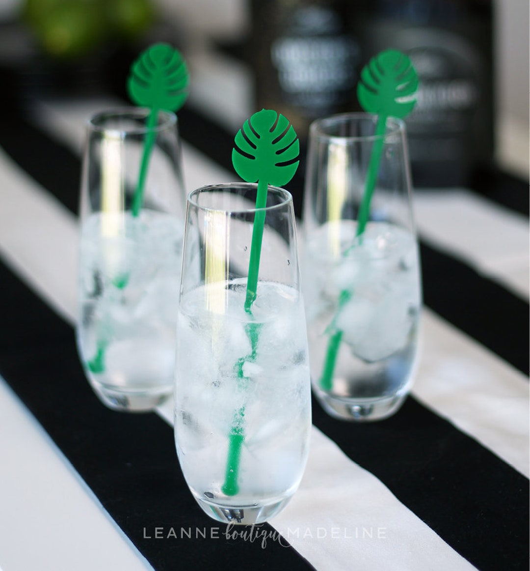 Monstera Leaf : Swizzle Sticks | Drink Stirrers | Party Decor [set of 6 ...