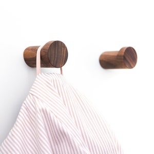 Wall Hook Simple Modern Wall Peg Solid Walnut Wood - Etsy