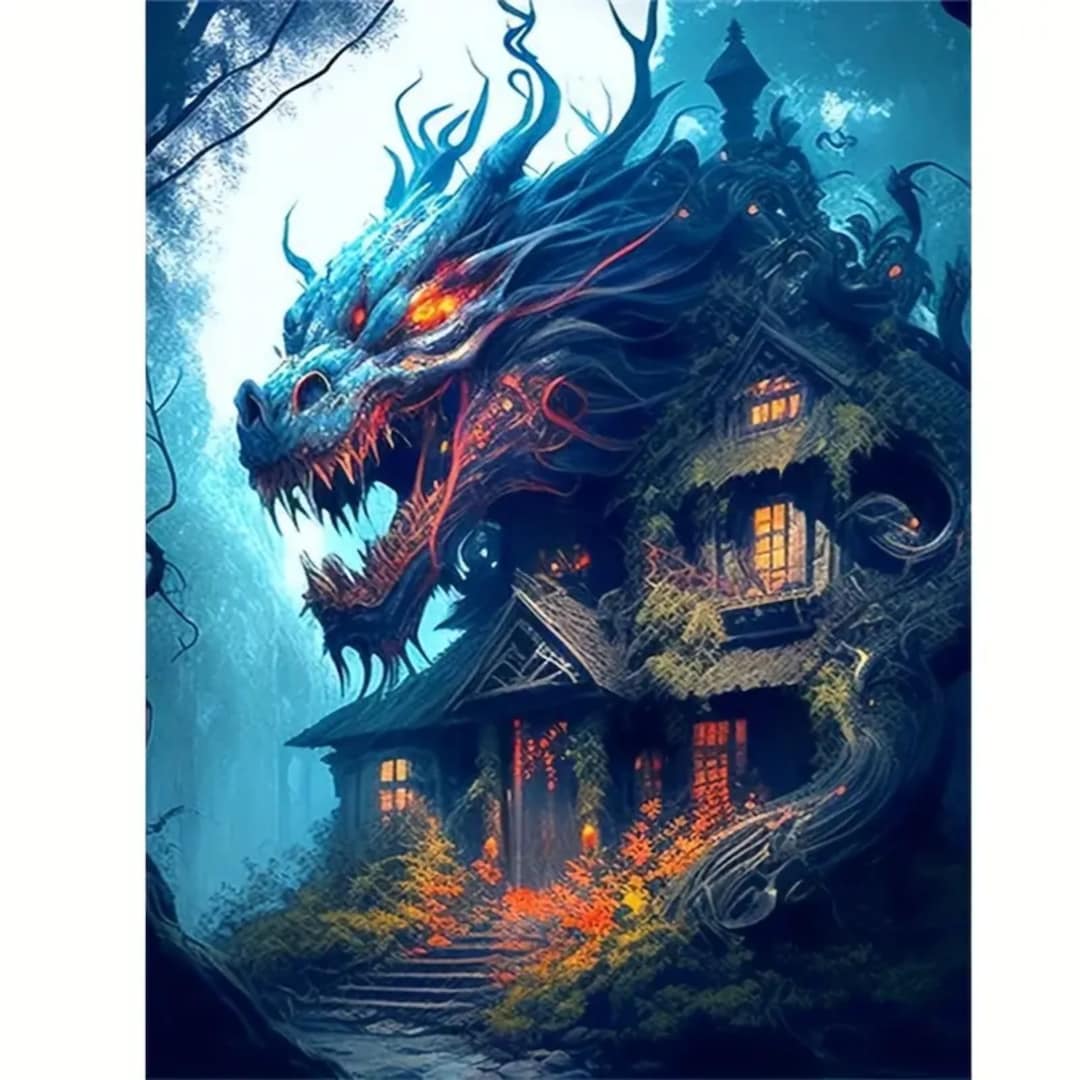 5D Diamond Painting, Zodiac Dragon Diamond Painting Frameless 11.8inx15 ...