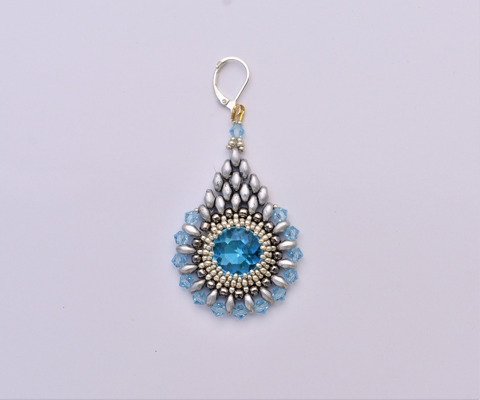 Rivoli Earrings, Seed Bead Earrings, Super Duo Earrings, Crystal ...