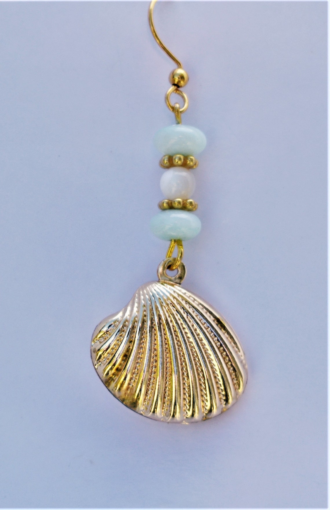 Gold Clam Shell Earrings Shell Earrings Dangling Earrings - Etsy