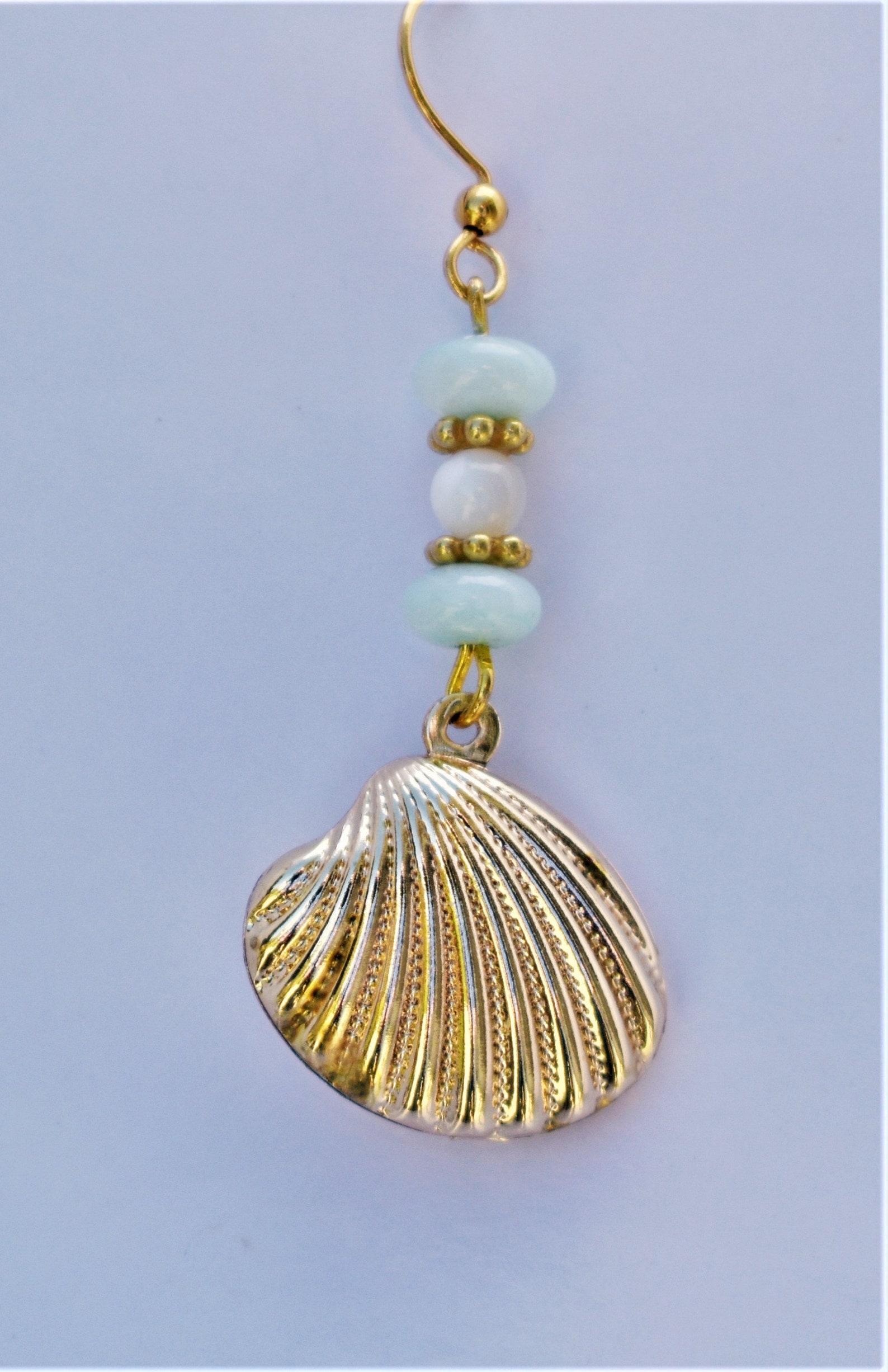 Gold Clam Shell Earrings Shell Earrings Dangling Earrings - Etsy