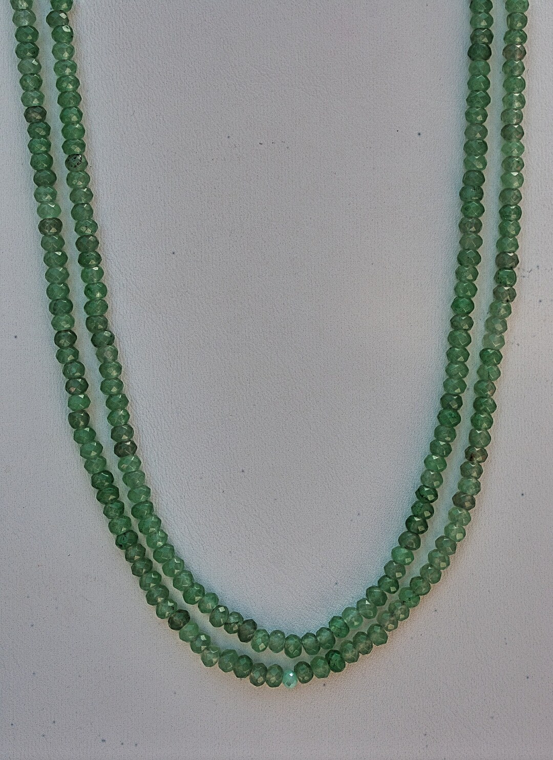 Multi Strand Necklace With Faceted Jade, Double Strand Semi Precious ...