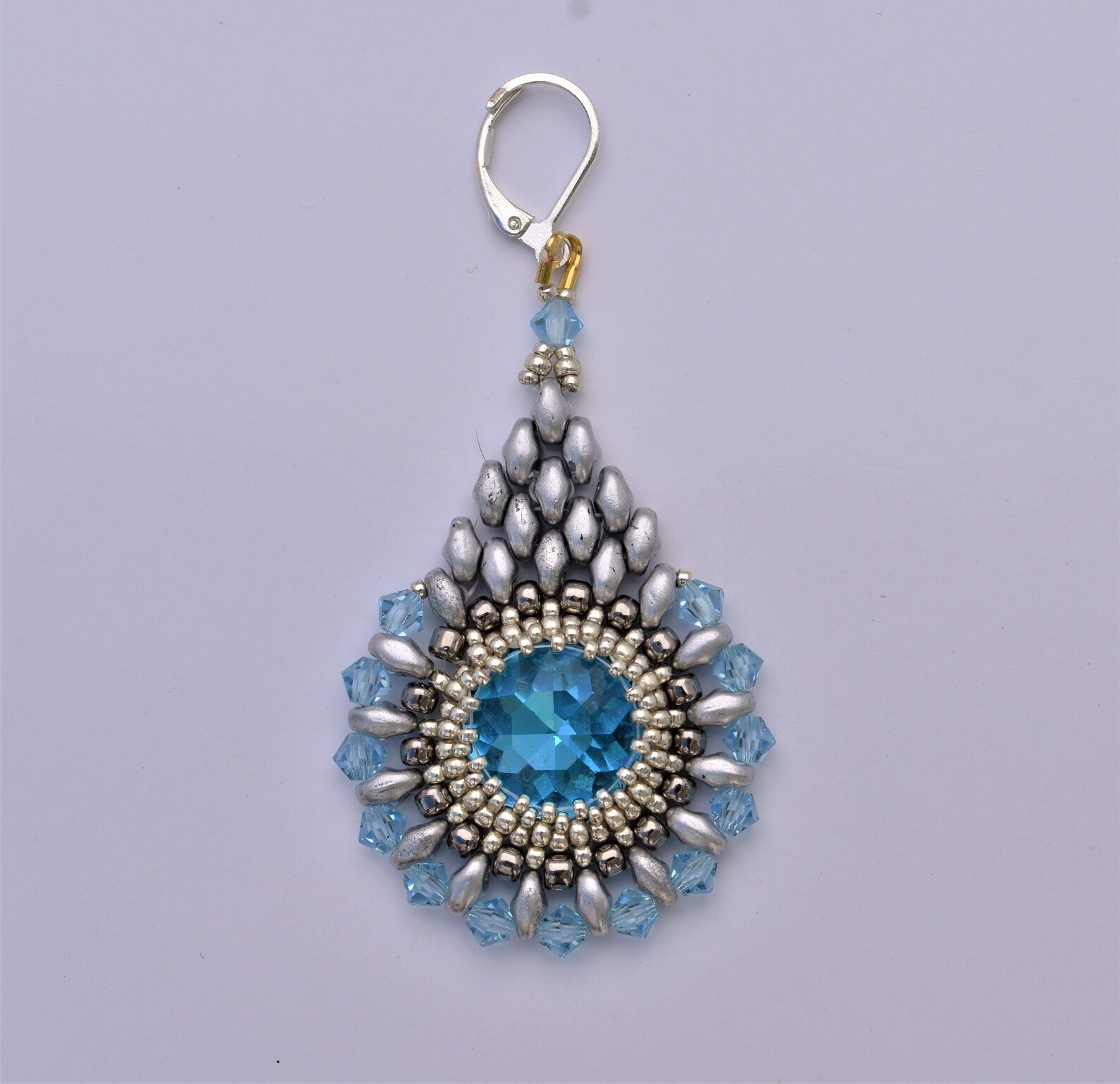 Rivoli Earrings Seed Bead Earrings Super Duo Earrings - Etsy