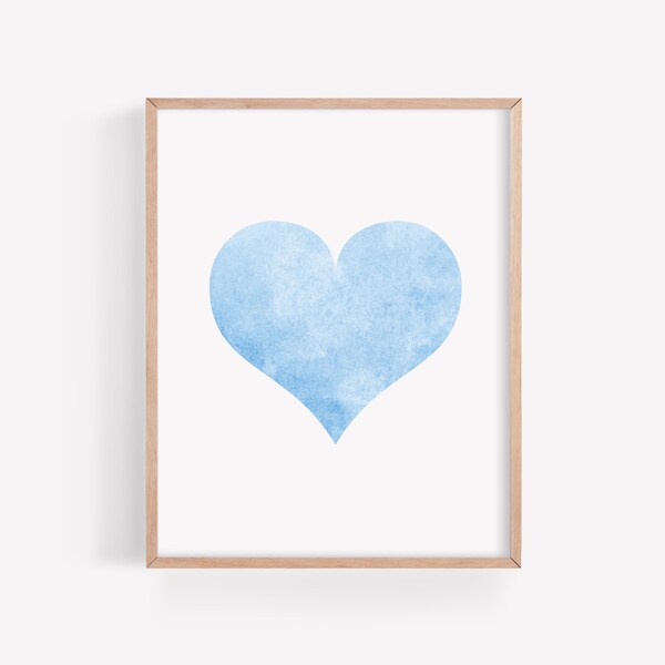 Blue Heart Wall Art - Etsy