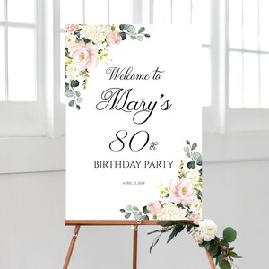 Floral Welcome Birthday Sign Welcome Poster Boho Birthday - Etsy