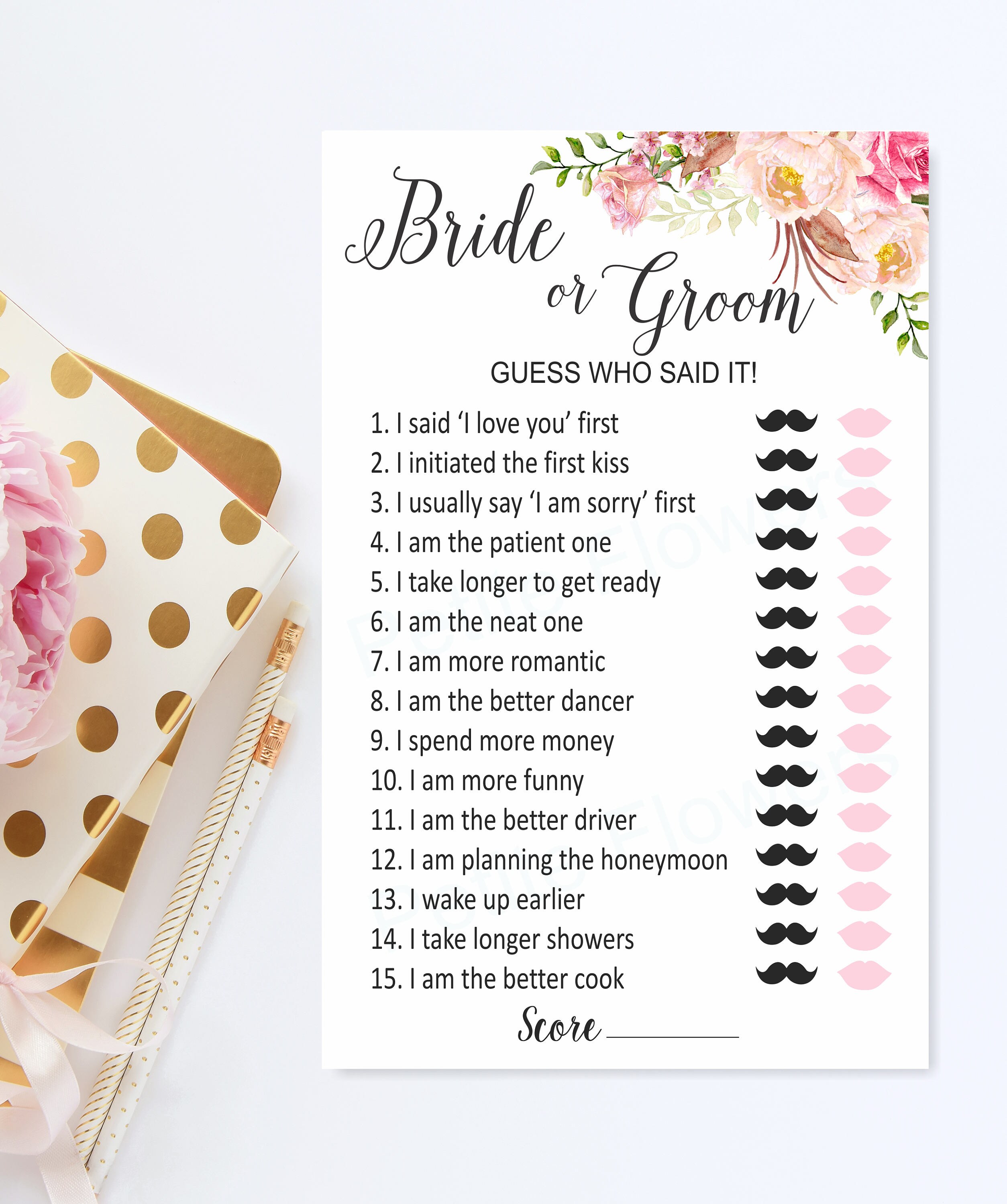 Guess Who Said It Bridal Shower Games Question Game Bride Etsy Guess Who Said It Bridal Shower Games Question Game Bride Etsy