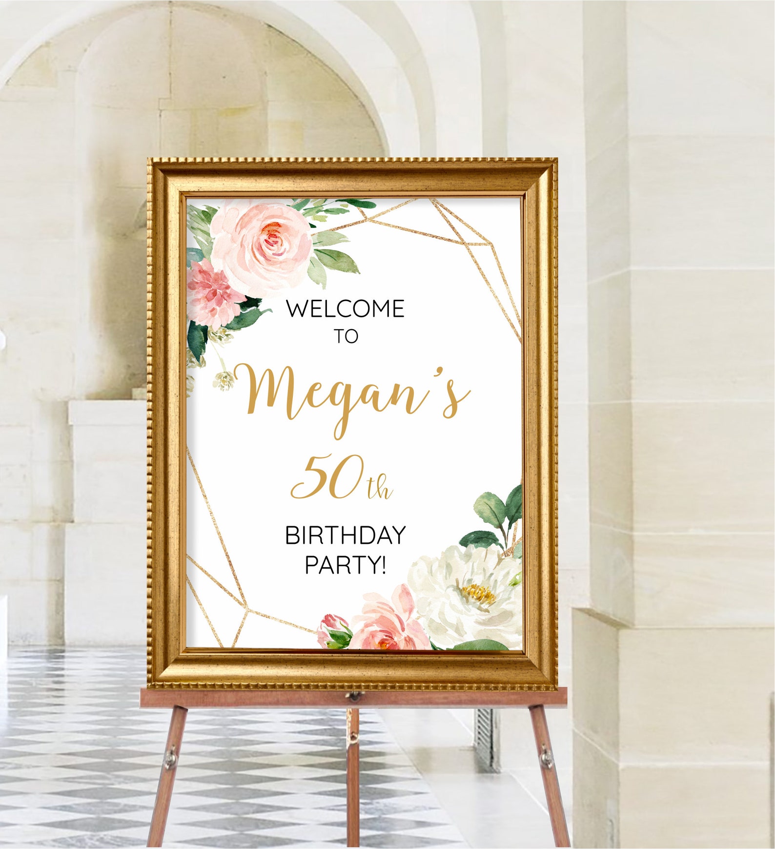 Boho Welcome Birthday Party Sign Welcome Poster Floral - Etsy