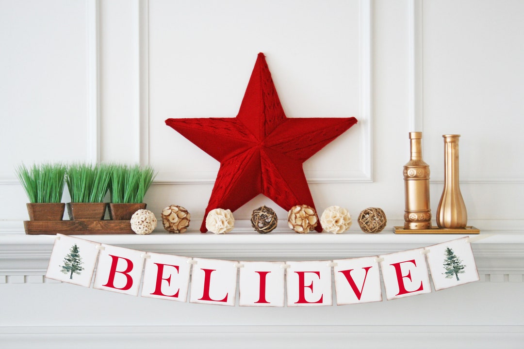 Christmas Decoration Believe Banner Christmas Banner - Etsy