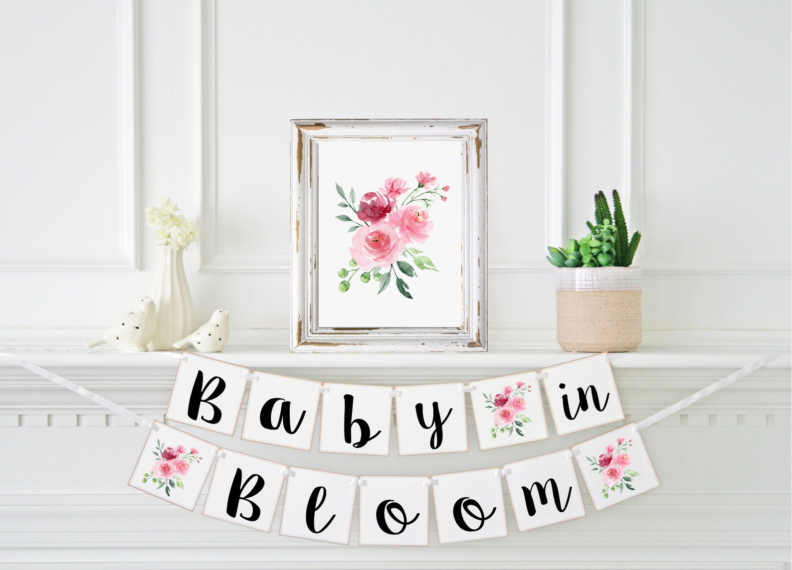Baby in Bloom Banner Floral Baby Shower Decoration Baby - Etsy