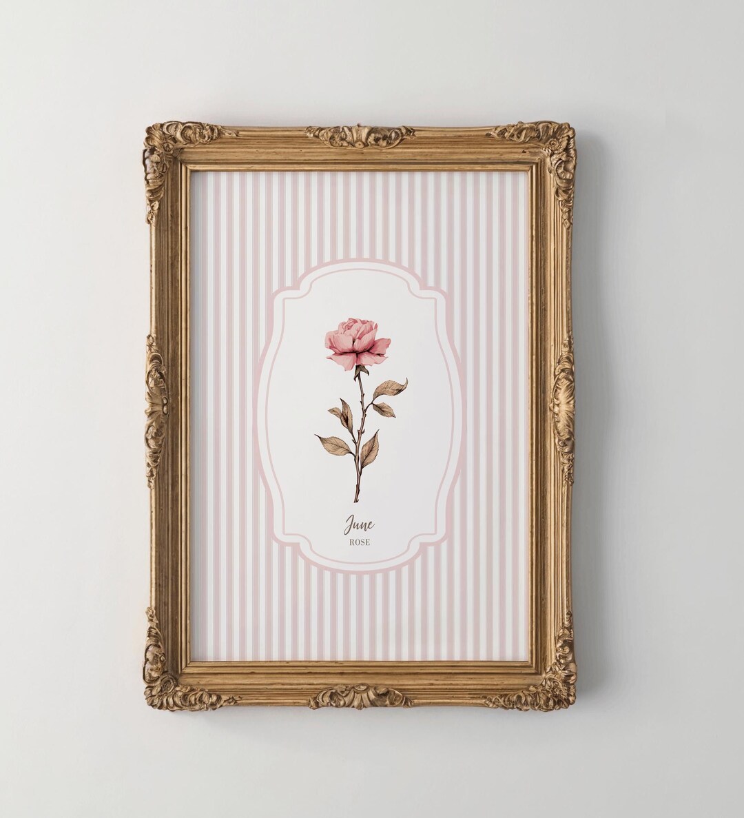 Birth Month Flower, JUNE, Rose Wall Art, Vintage Floral Print ...