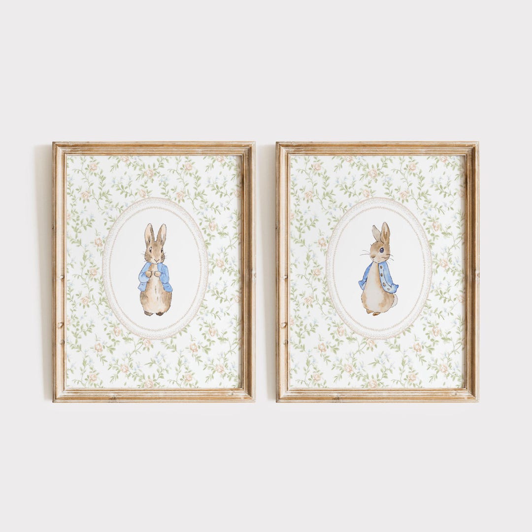 Peter Rabbit Nursery Wall Art, Vintage Peter Rabbit Nursery Decor ...