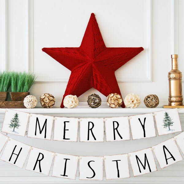 Merry Christmas Banner - Etsy